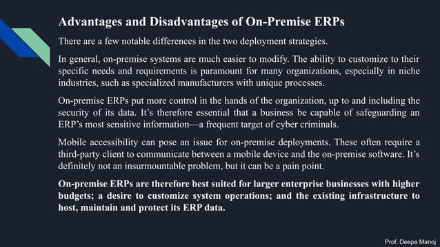 Overview of different types of erp systems, architecture, and modules | PDF