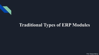 Overview of different types of erp systems, architecture, and modules | PDF