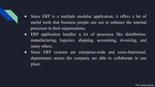 Overview of different types of erp systems, architecture, and modules | PDF
