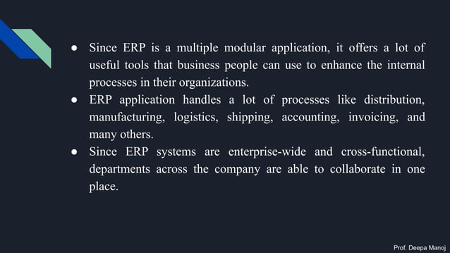 Overview of different types of erp systems, architecture, and modules | PDF