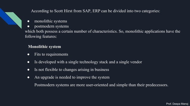 Overview of different types of erp systems, architecture, and modules | PDF