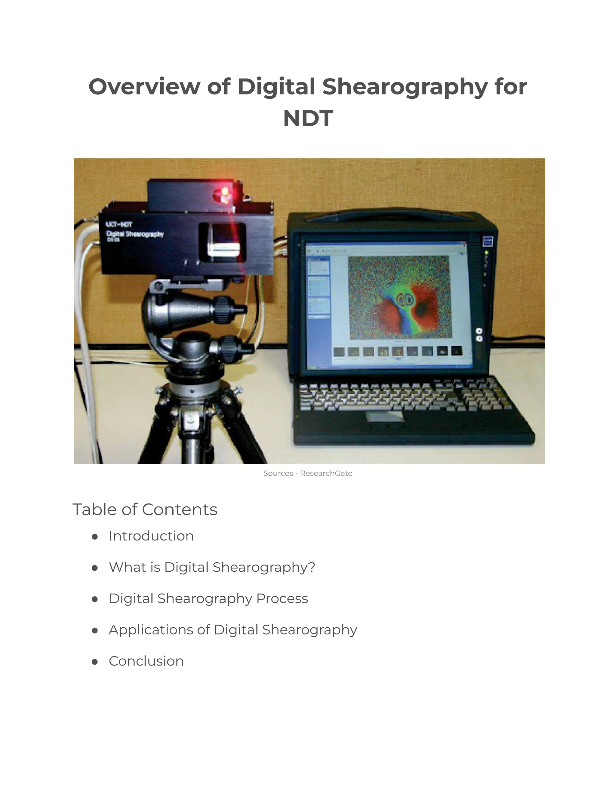 Overview of Digital Shearography for NDT | PDF