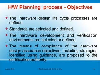 Overview of DO-254: Design Assurance Guidance For Airborne Electronic ...