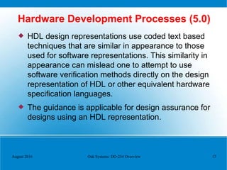 Overview of DO-254: Design Assurance Guidance For Airborne Electronic ...