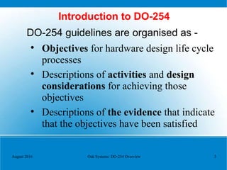 Overview of DO-254: Design Assurance Guidance For Airborne Electronic ...