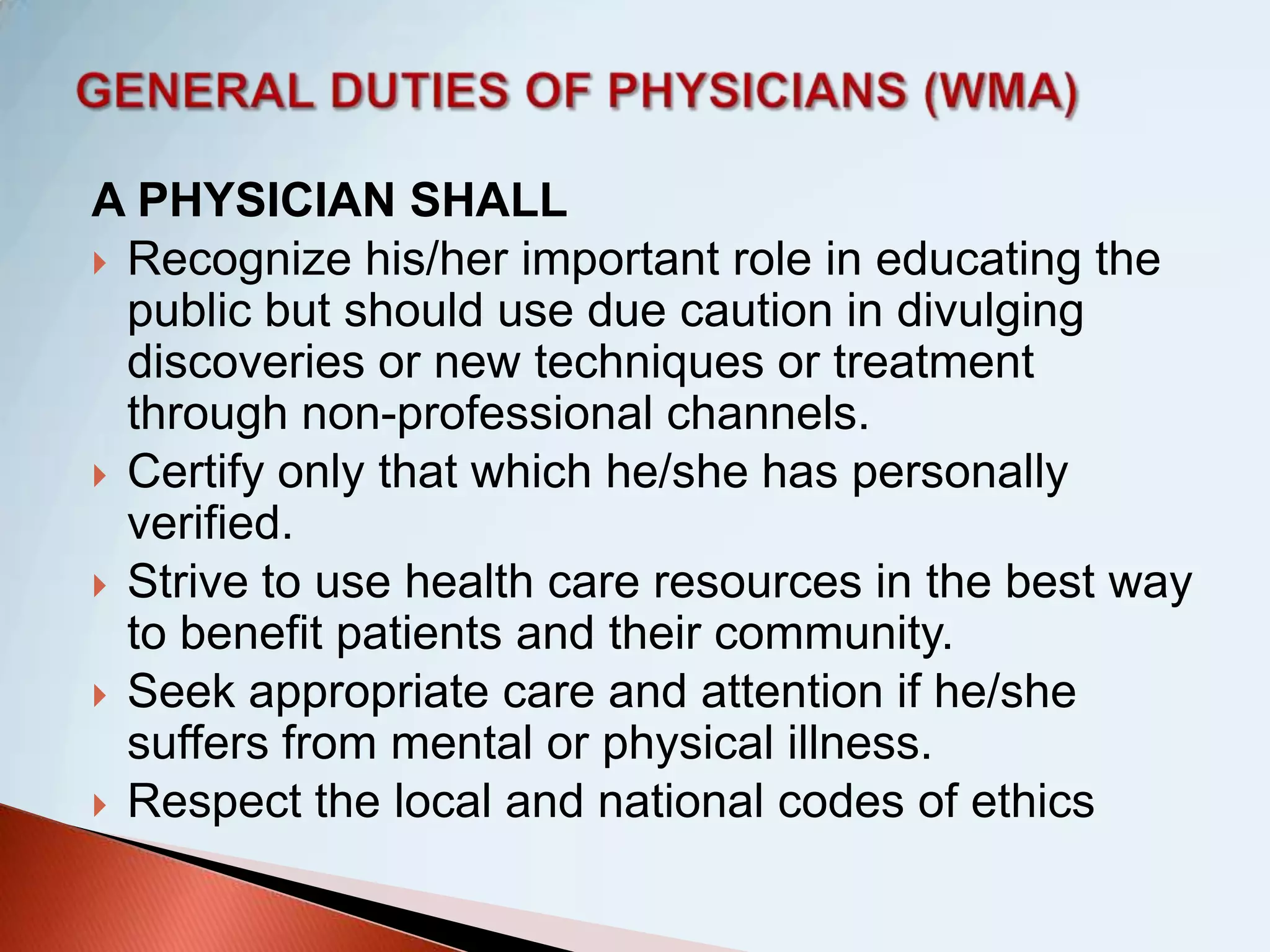 Overview of doctor’s roles and duties ghaiath | PPTX