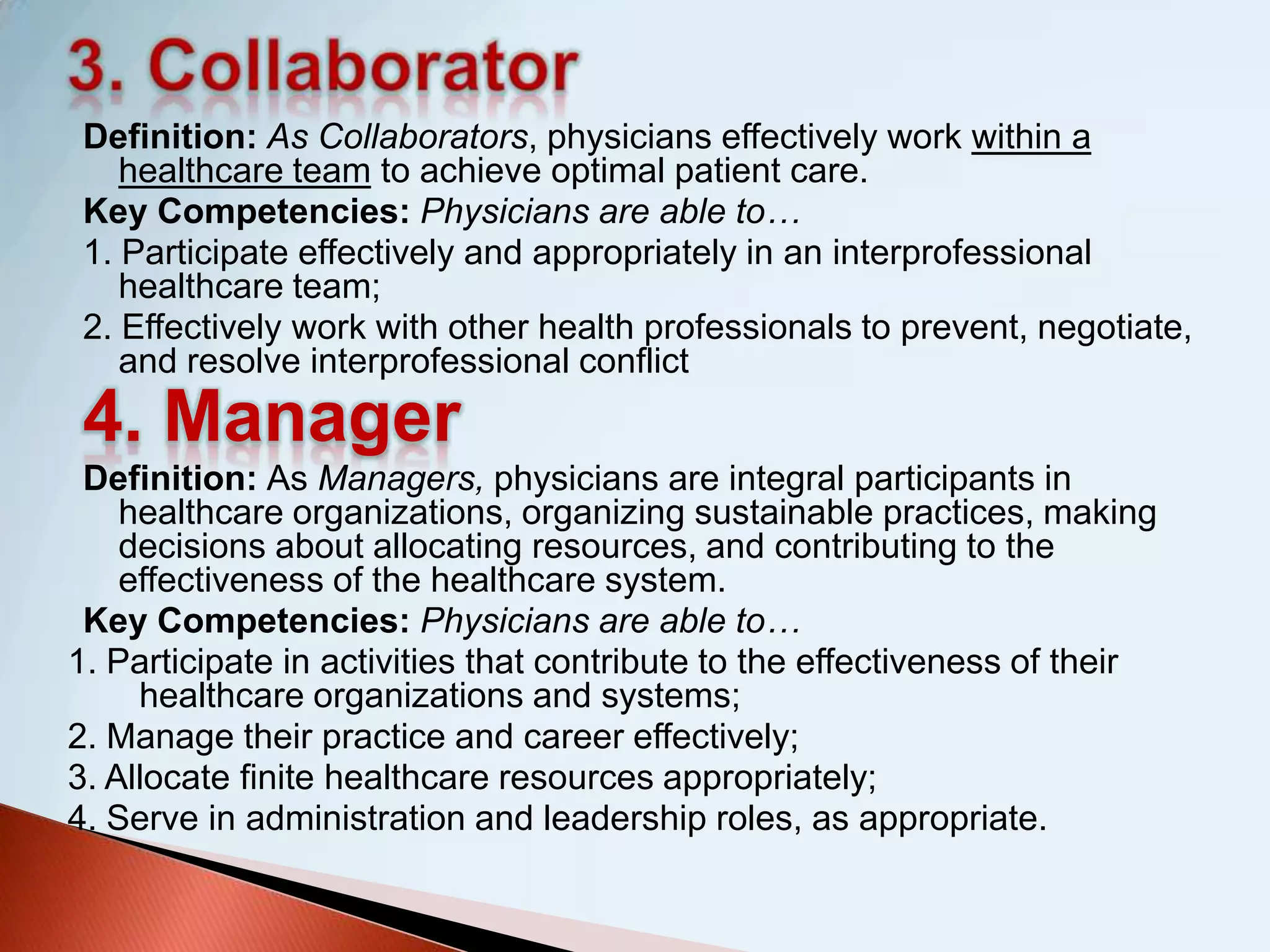 Overview of doctor’s roles and duties ghaiath | PPTX