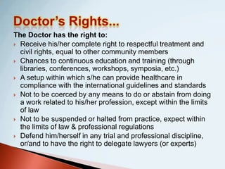 Overview of doctor’s roles and duties ghaiath | PPTX