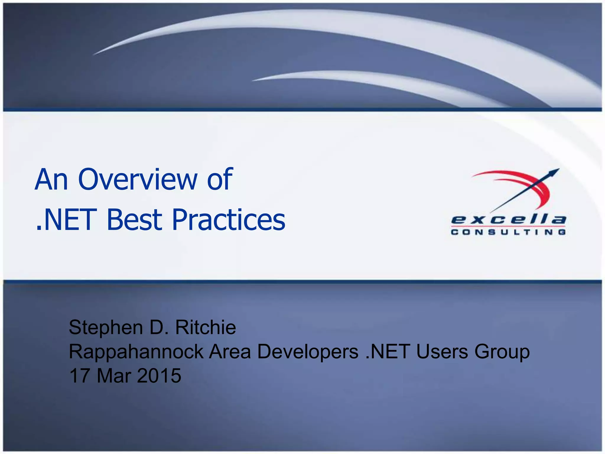 Overview Of Net Best Practices Ppt
