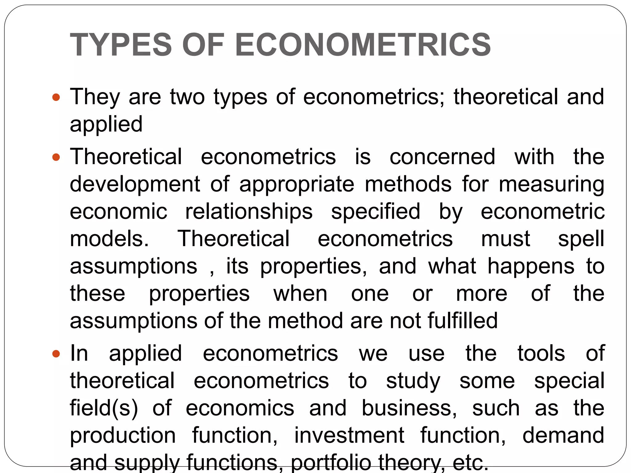 Overview of econometrics 1 | PPTX