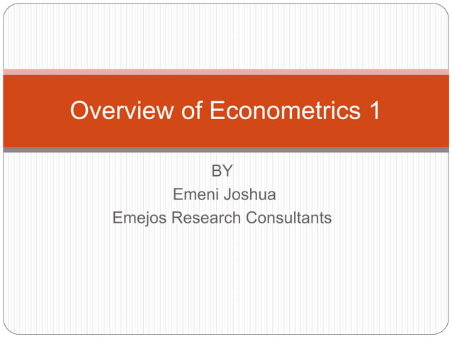 Overview of econometrics 1 | PPT