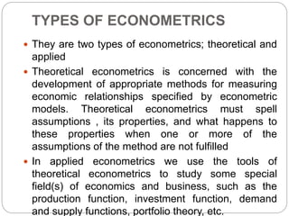 Overview of econometrics 1 | PPTX