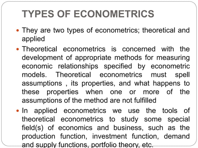 Overview of econometrics 1 | PPT