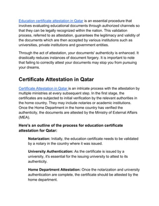 Overview of Education Certificate Attestation in Qatar.docx
