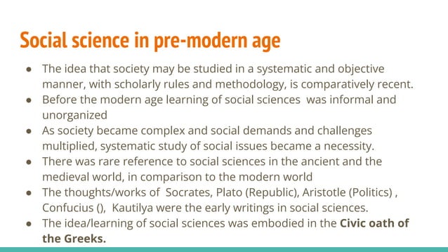 Overview of emergence of social science as a disciplines.pptx | Education