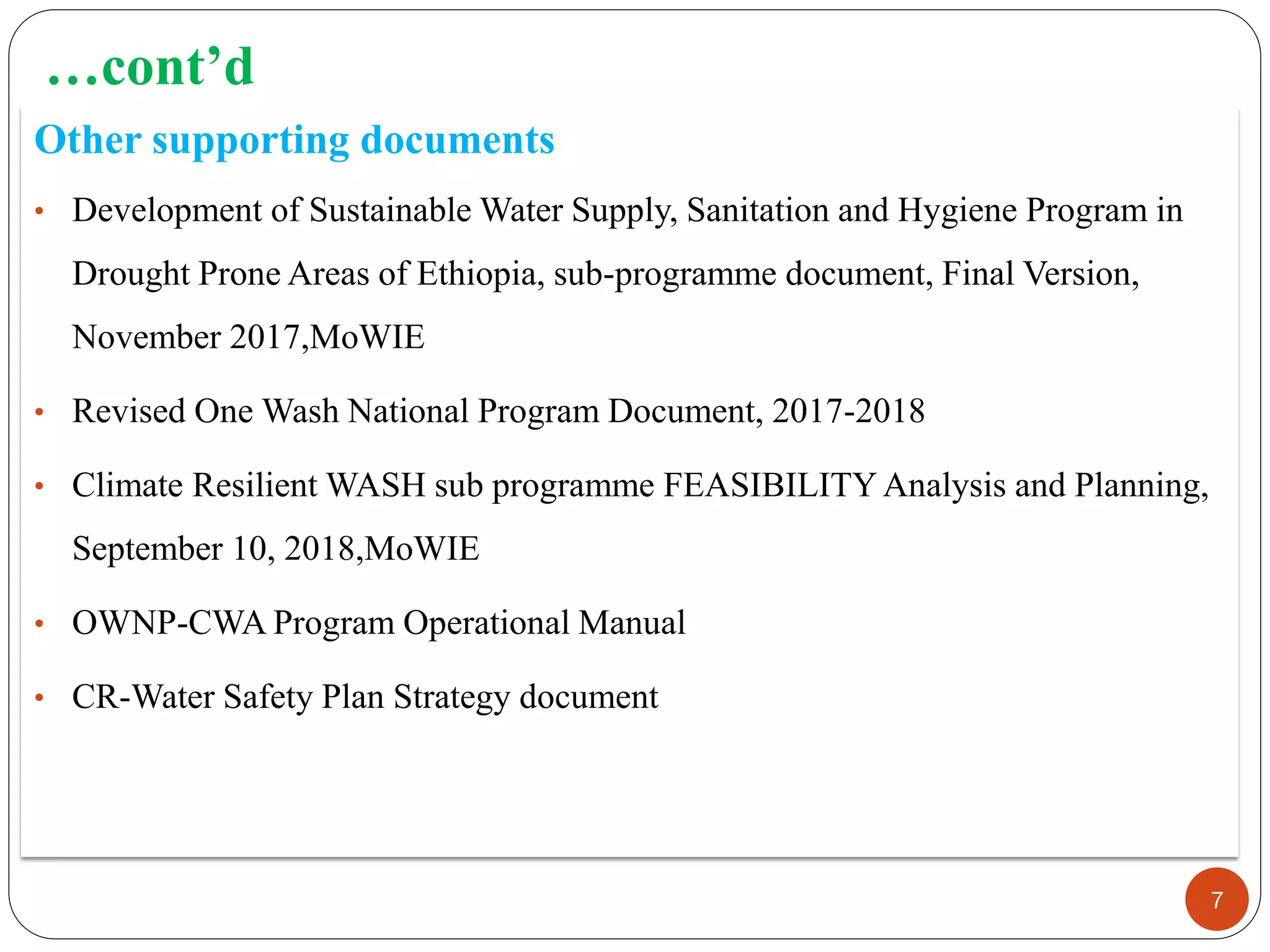 Overview of enabling environment and implementation of climate ...