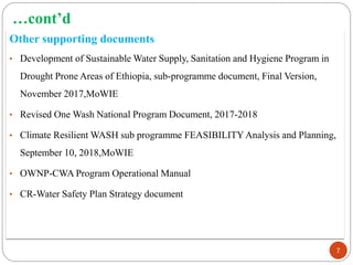 Overview of enabling environment and implementation of climate resilient WASH | PDF