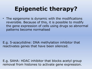 Overview of epigenetics and its role in disease | PPT
