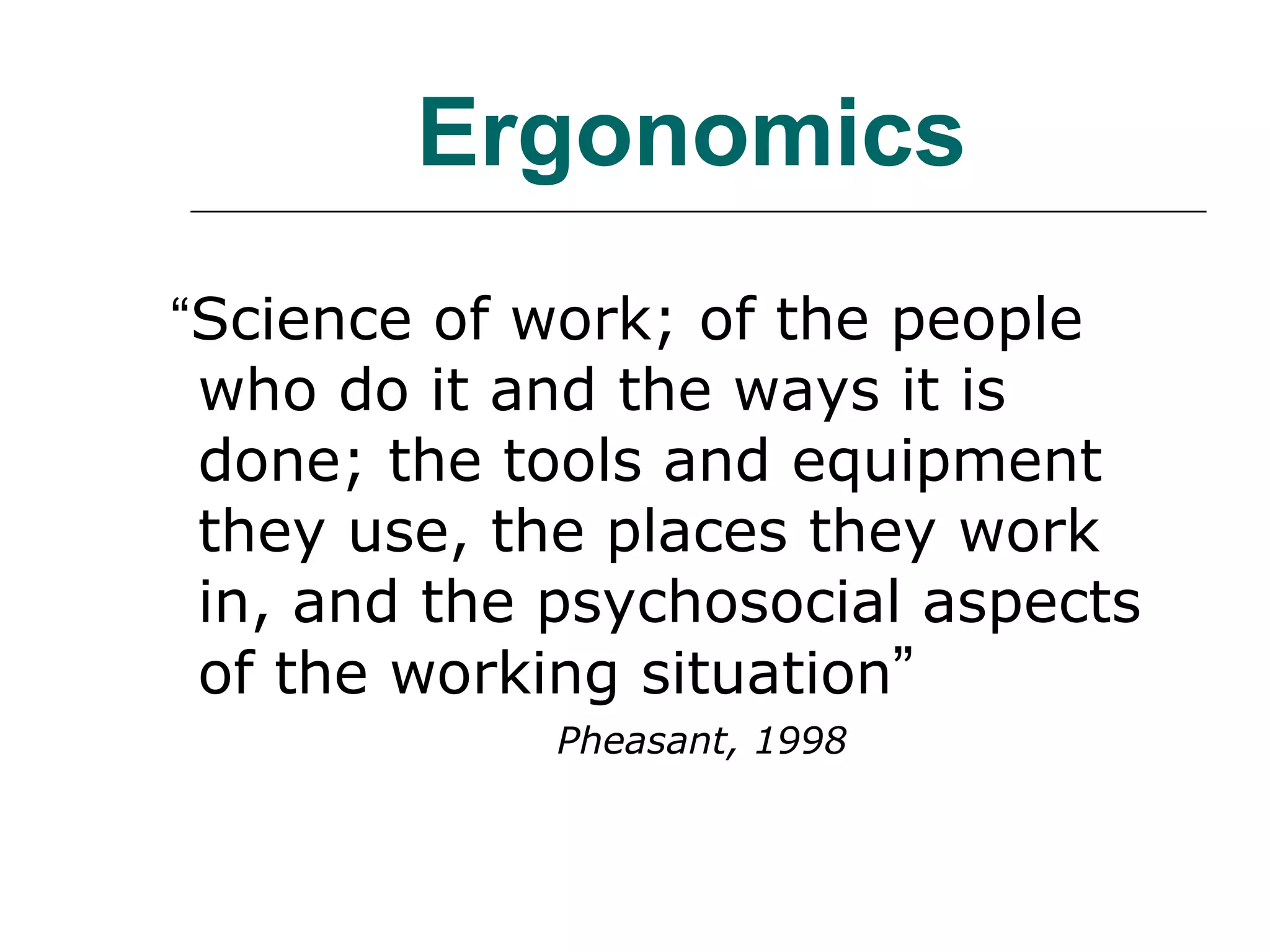 Overview of ergonomics | PPT