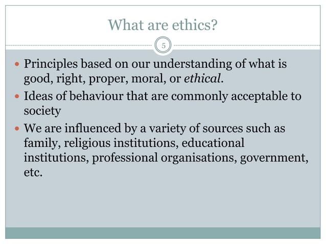 Overview of ethics and information technology | PPTX