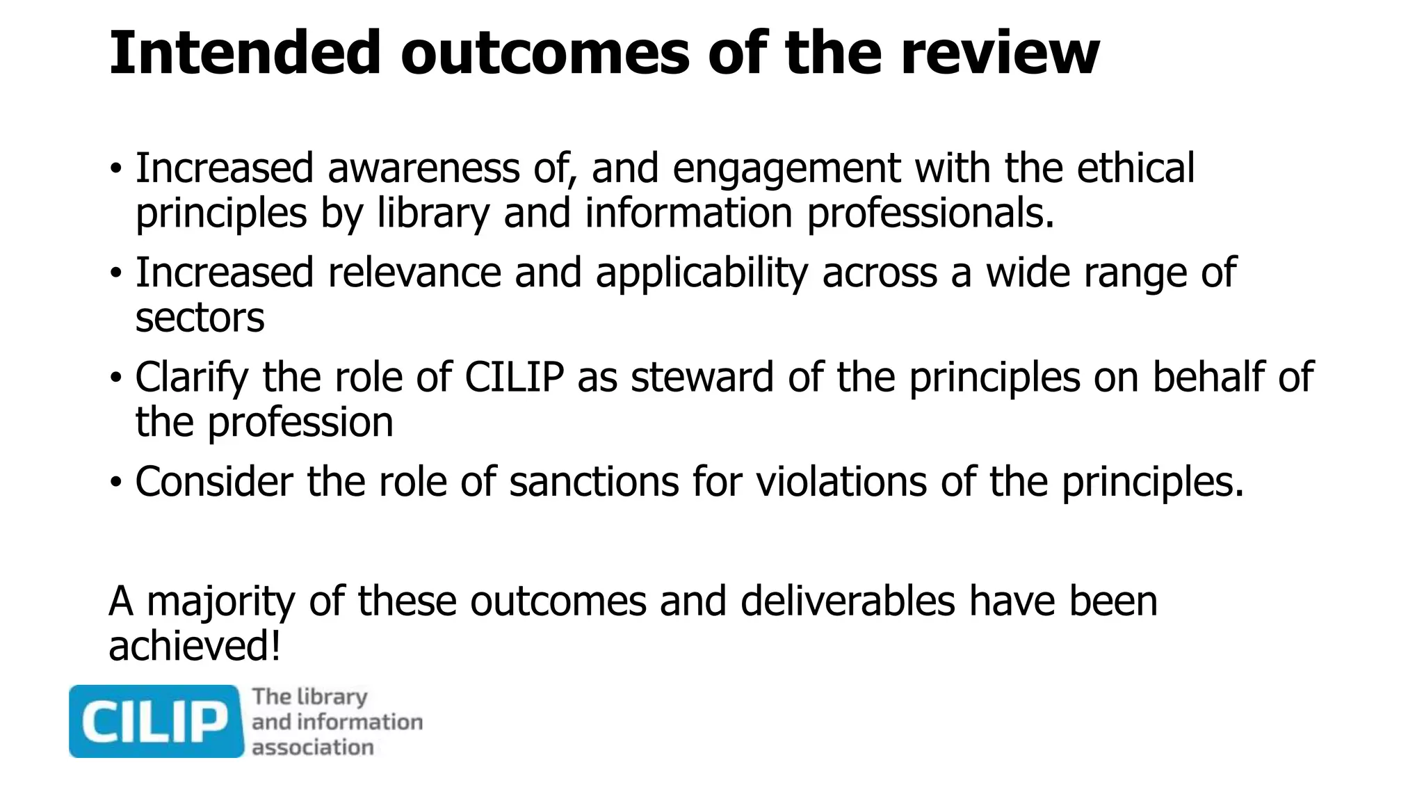 Overview of CILIP's Ethics review and new Ethical Framework | PPT