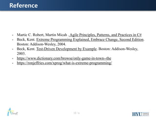 Overview of extreme programming | PPTX | Web Development | Internet