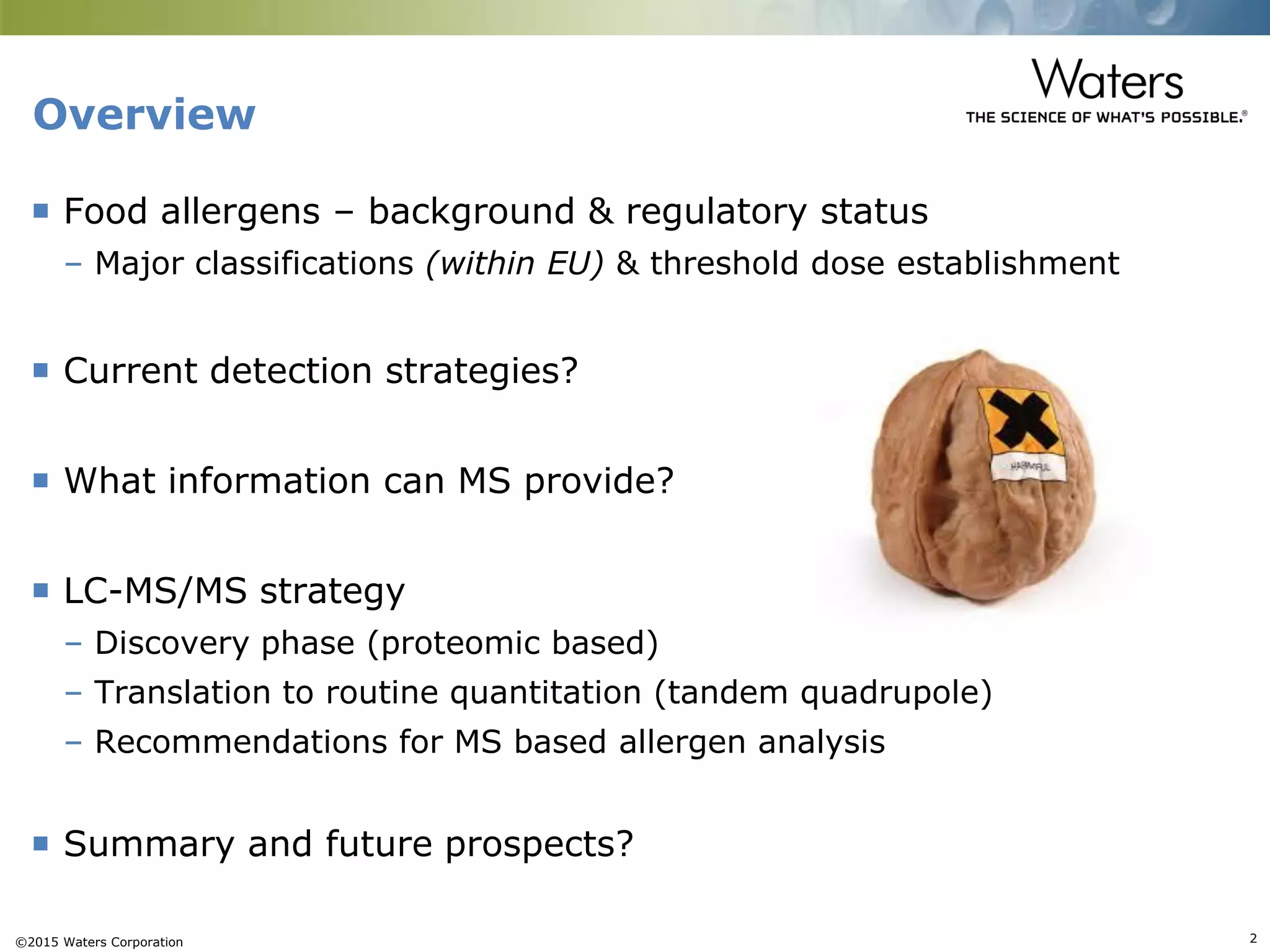 Overview of Food Allergen Detection using Mass Spectrometry - Waters ...