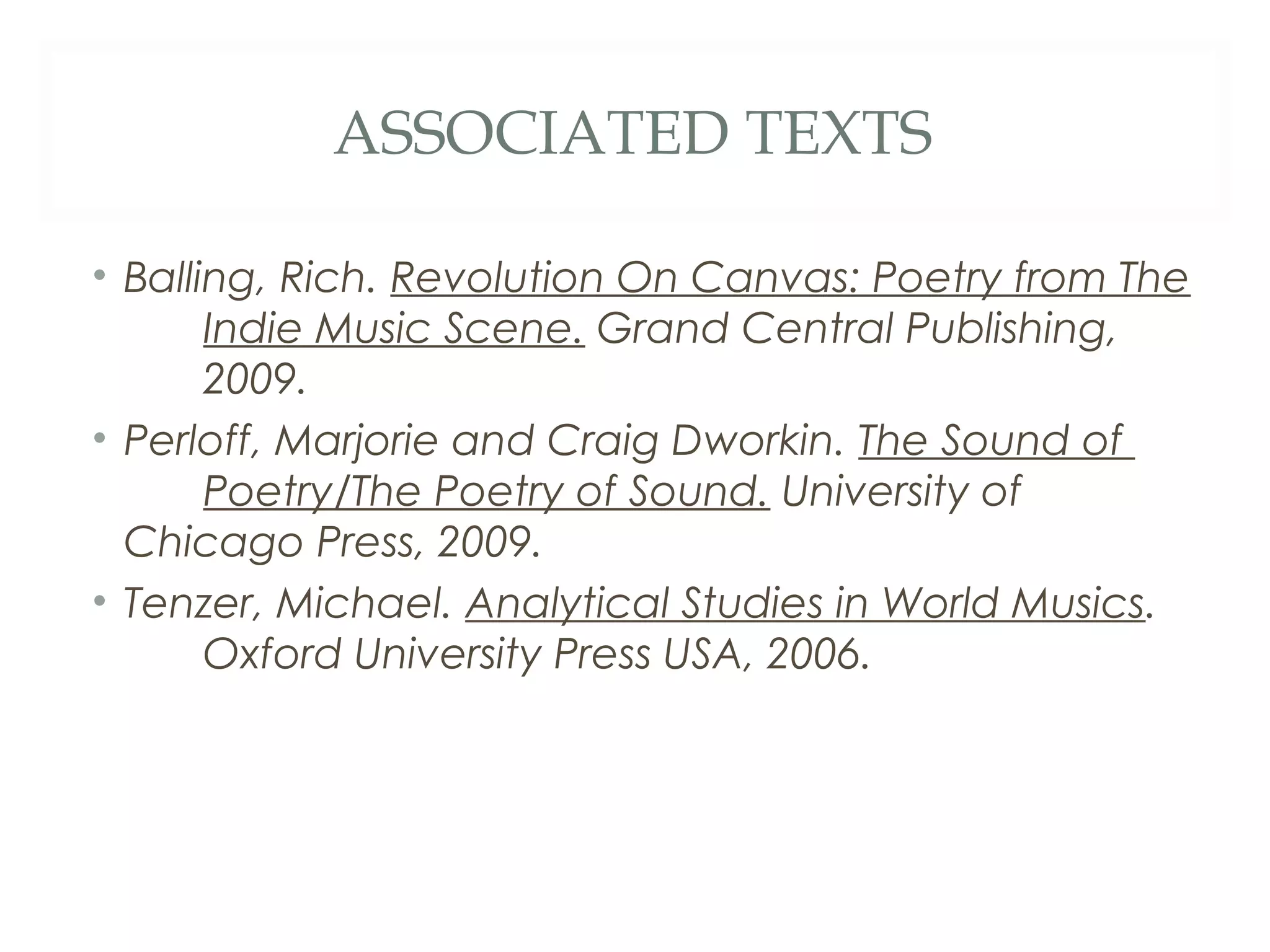 Overview of form & style & indie poetry