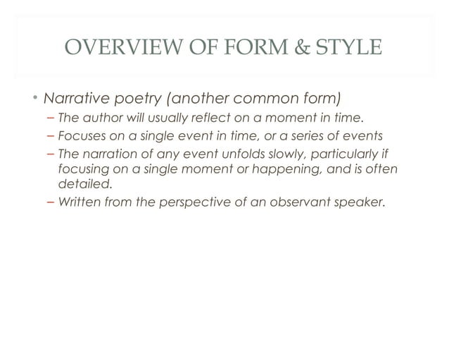 Overview of form & style & indie poetry | PPT
