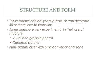 Overview of form & style & indie poetry | PPT