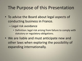 Overview of french business law | PDF