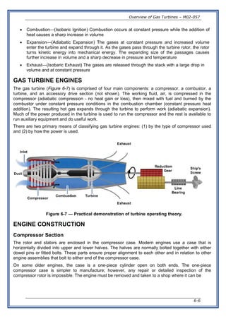 The gas turbine is an internal combustion engine that uses air as the ...