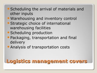 Overview of global logistics & scm | PPT