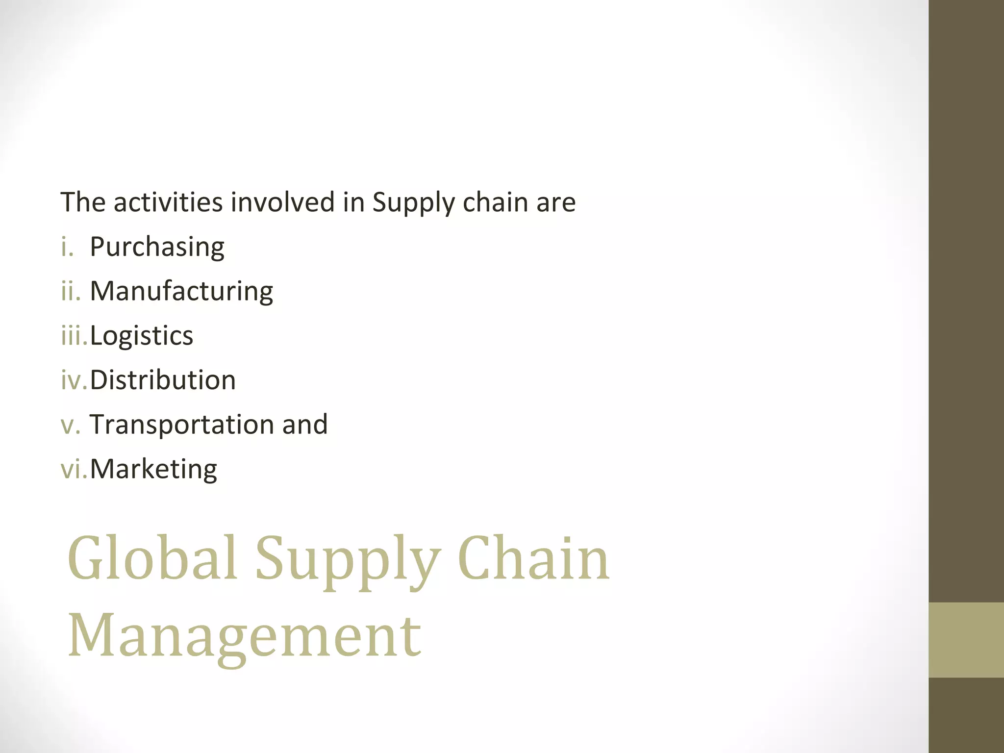 Overview of global logistics & scm | PPT