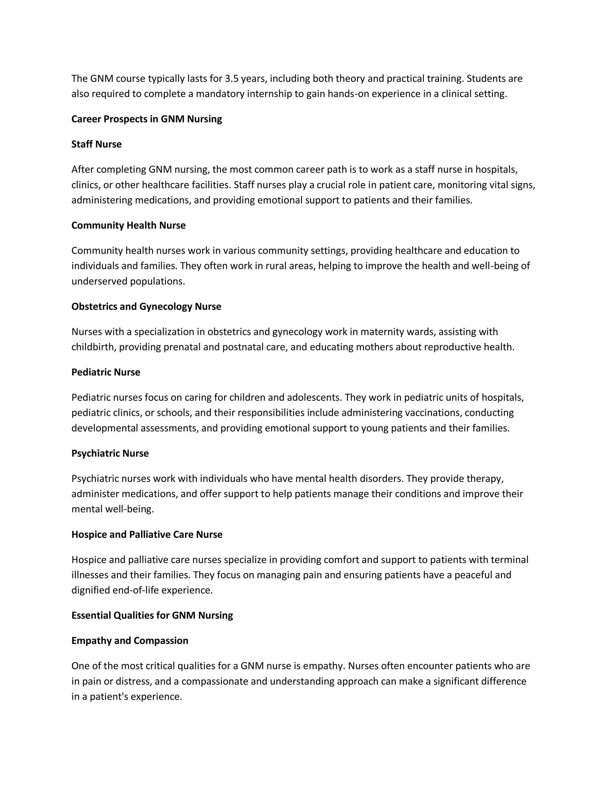Overview of GNM Nursing: A Comprehensive Guide | PDF