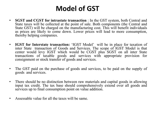 Overview of GST and its impact | PPTX | Business Accounting & Finance | Business