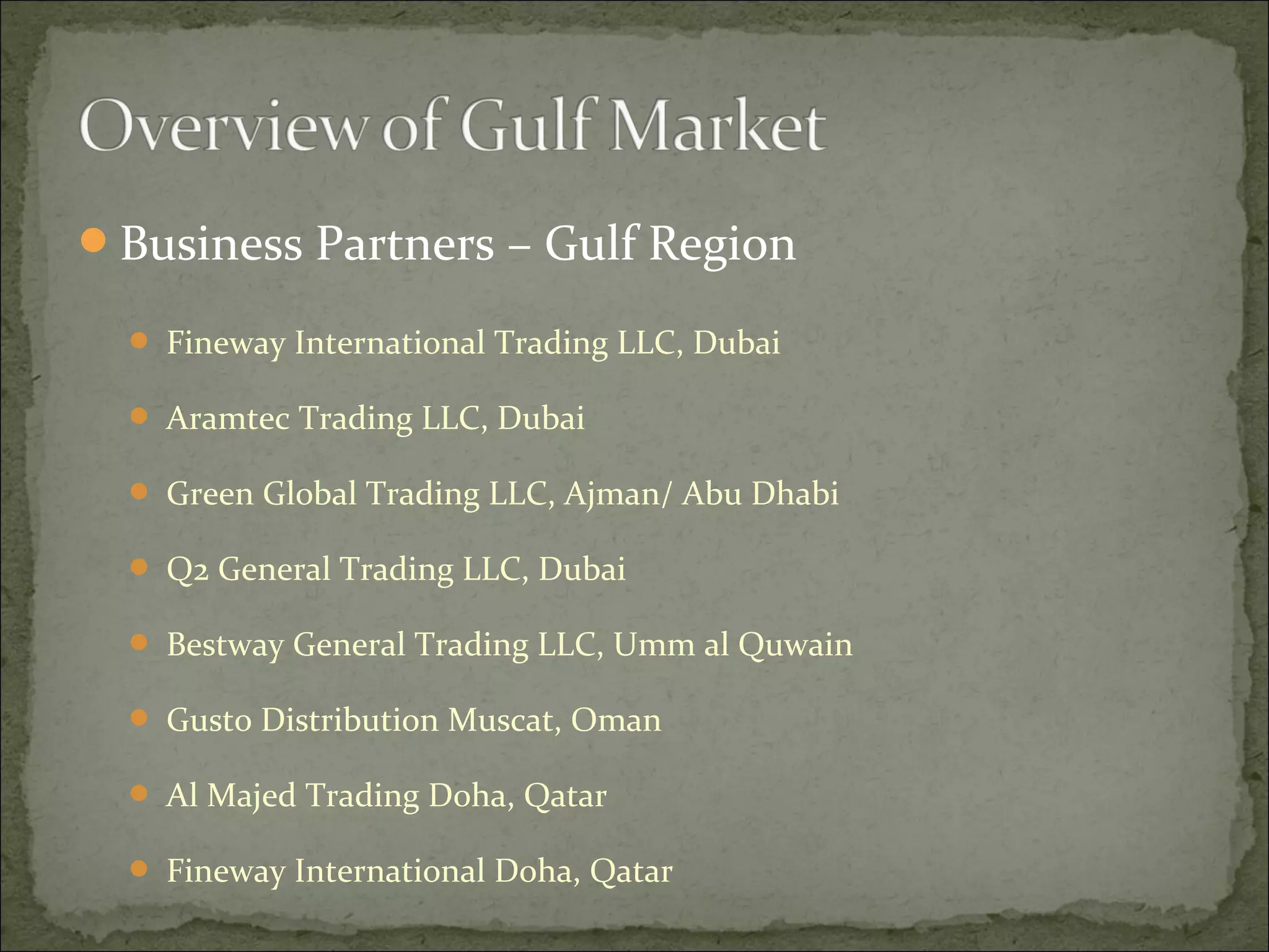 Overview of gulf market year 2015-16 | PPT | Retail Industry | Industries