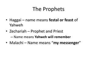 Overview of haggai zechariah and malachi | PPTX