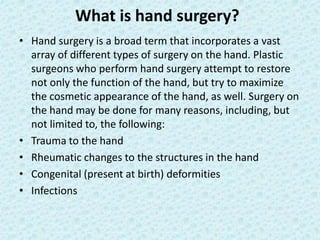 Overview of hand surgery | PPT