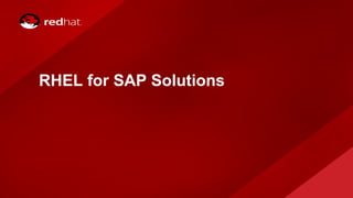 Overview of Red Hat's HA Solutions for SAP | PDF