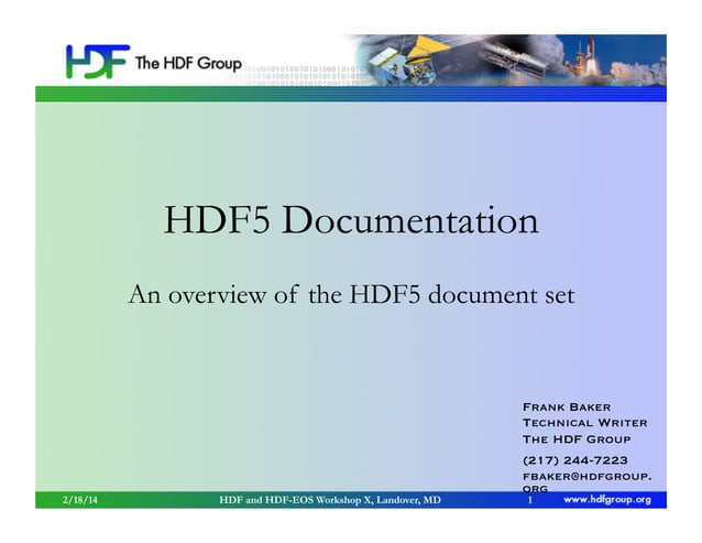 HDF5 Documentation | PPT