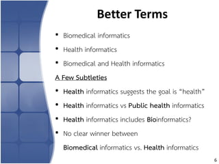 Overview of Health Informatics (October 7, 2020) | PDF