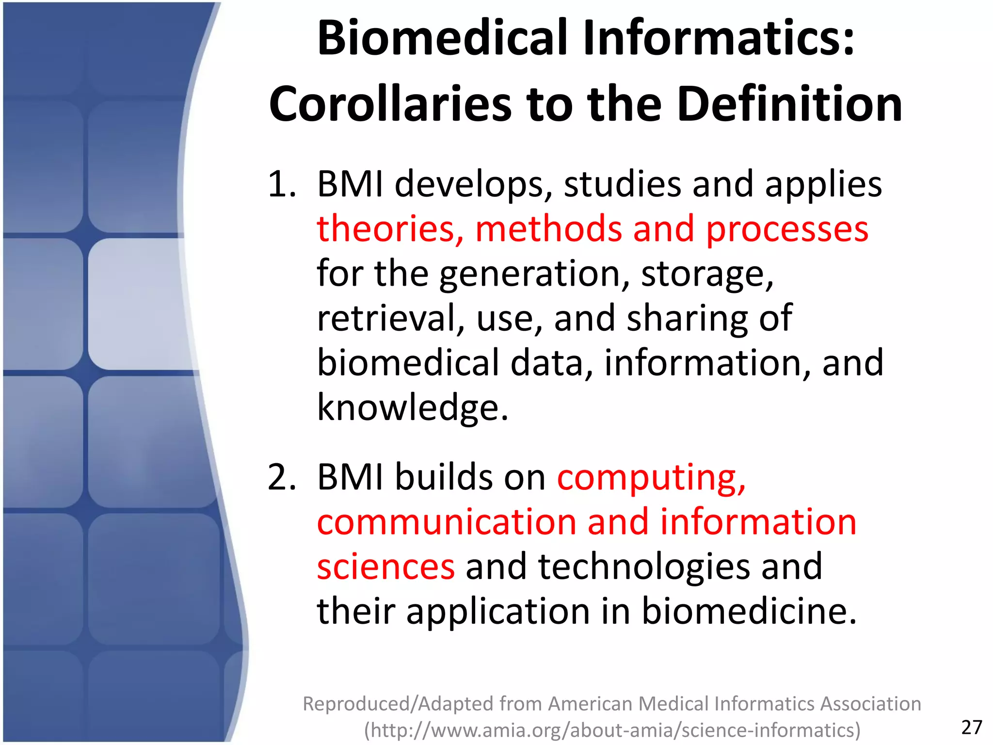 Overview of Health Informatics (October 4, 2021) | PPT