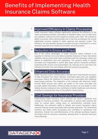 Key Takeaways and Recommendations for Claims Software Adoption: DataGenix | PDF