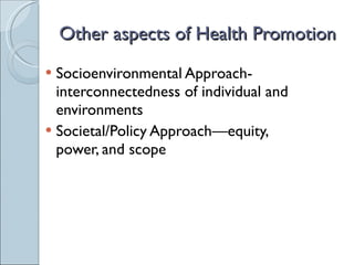Overview of Health Promotion | PPT
