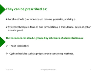 Overview of Hormone Replacement Therapy(HRT) | PPTX