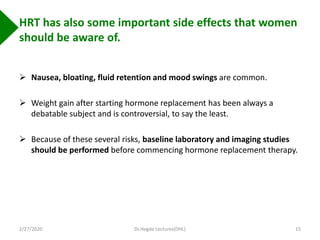 Overview of Hormone Replacement Therapy(HRT) | PPTX