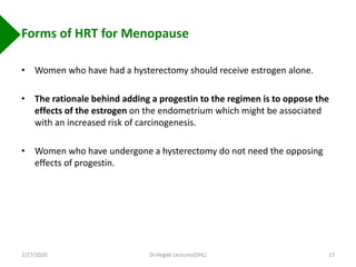 Overview of Hormone Replacement Therapy(HRT) | PPTX