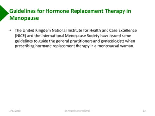 Overview of Hormone Replacement Therapy(HRT) | PPTX