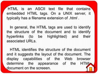 Over view of html | PPSX